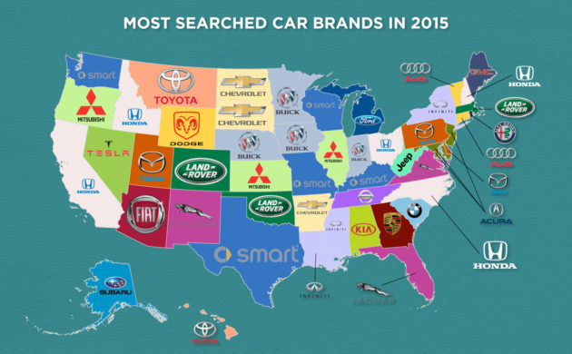 The Most Searched Car Brand in Each State - Info Carnivore